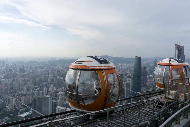 Canton tower ferris wheel editorial stock photo. Image of skyscraper ...