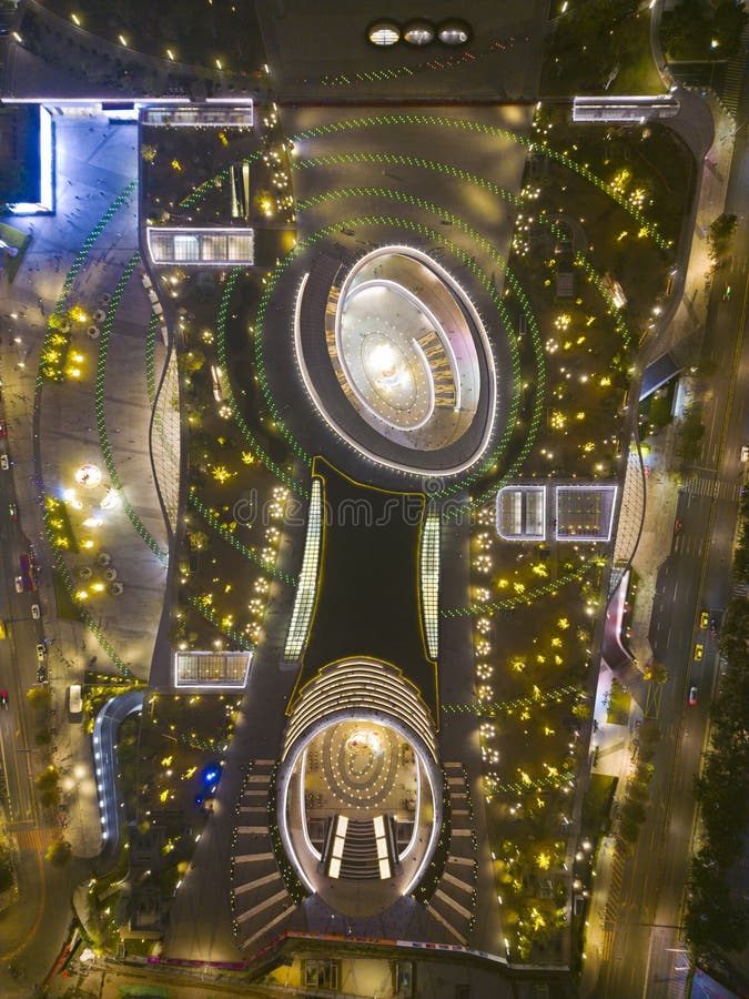Overlooking the Newly Opened Canton Tower Square at Night Stock Image ...
