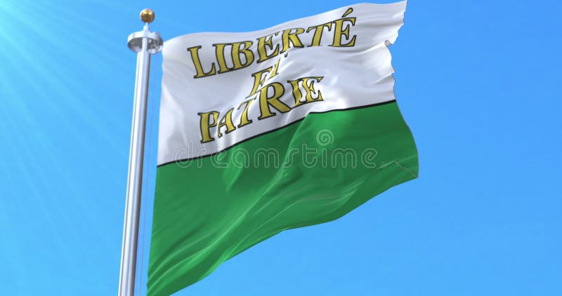 Canton of Vaud Flag, Switzerland. Loop Stock Footage - Video of ...