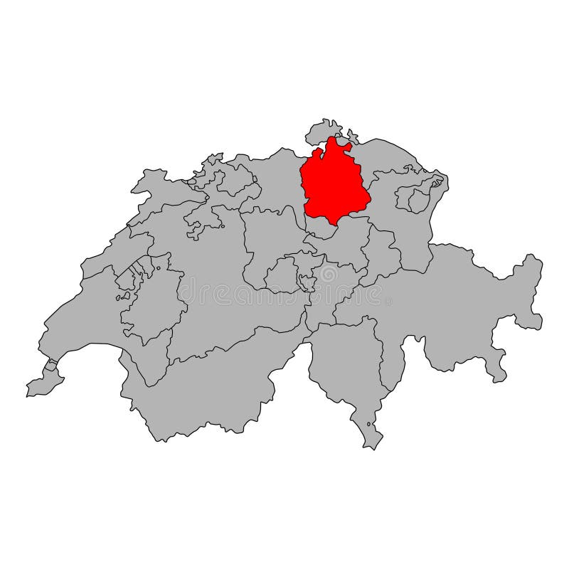 Canton of Zurich Switzerland Map Shape, Travel Web Flat Concept Icon ...