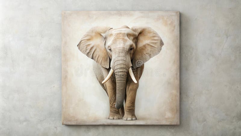 Canvas Art Featuring a Majestic Elephant in Front View. Generative AI ...