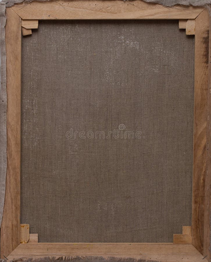 Canvas Back Side Brown Wooden Frame Stock Illustration - Illustration ...