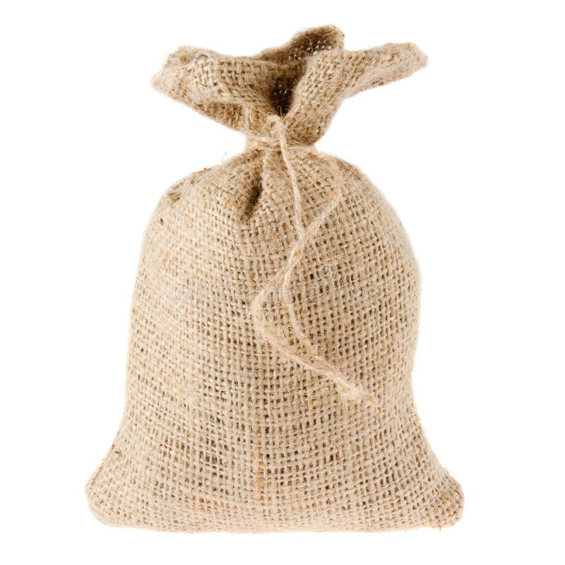 Open small sack stock image. Image of fabric, pack, brown - 43801067