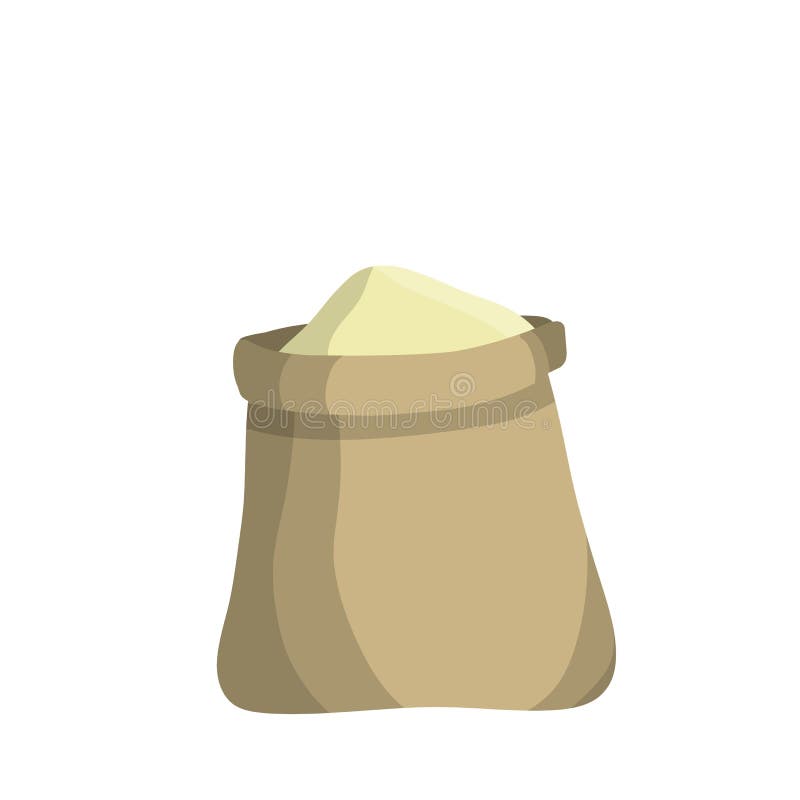 Canvas Burlap Bag. Cartoon Flat Illustration. Rustic Element for Mill ...