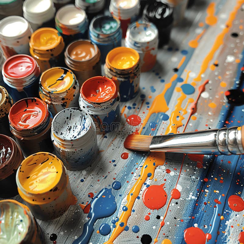 Canvas with Chic Splatter Mix, Perfect for Editorials. Stock ...