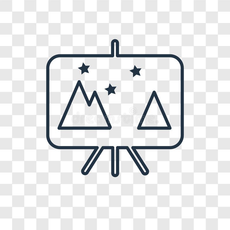 Canvas Concept Vector Linear Icon Isolated on Transparent Background ...