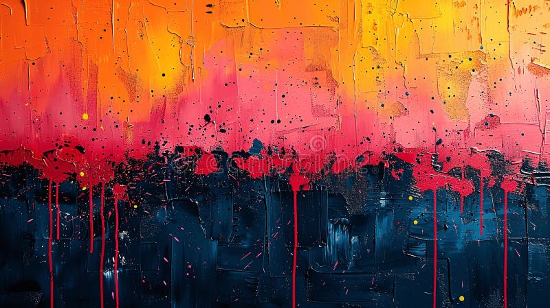 Artistic Splatter Canvas Blending Bold and Subtle Hues. Stock ...