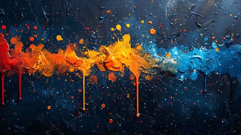 Bold and Subtle Paint Splatters, Achieving Visual Harmony. Stock ...