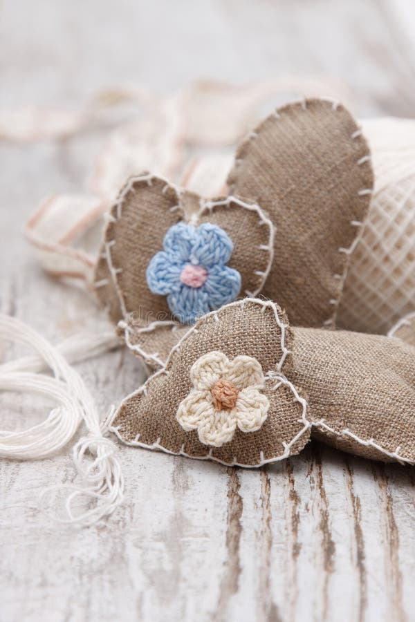 Canvas handmade hearts stock image. Image of celebrate - 28675347