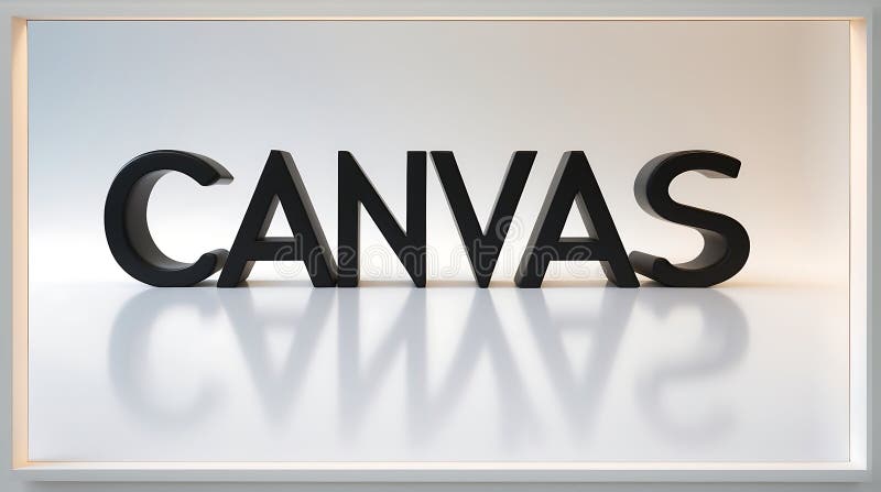 Canvas Lettering Displayed Prominently with a Reflective Surface and a ...