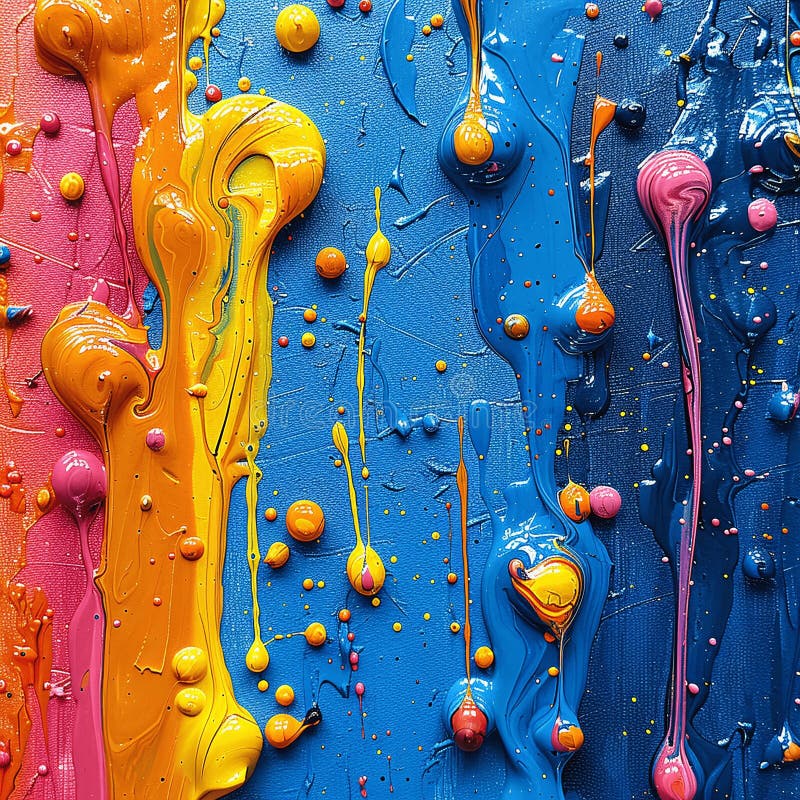 Artful Blend of Colors in a Splatter Paint Masterpiece. Stock ...