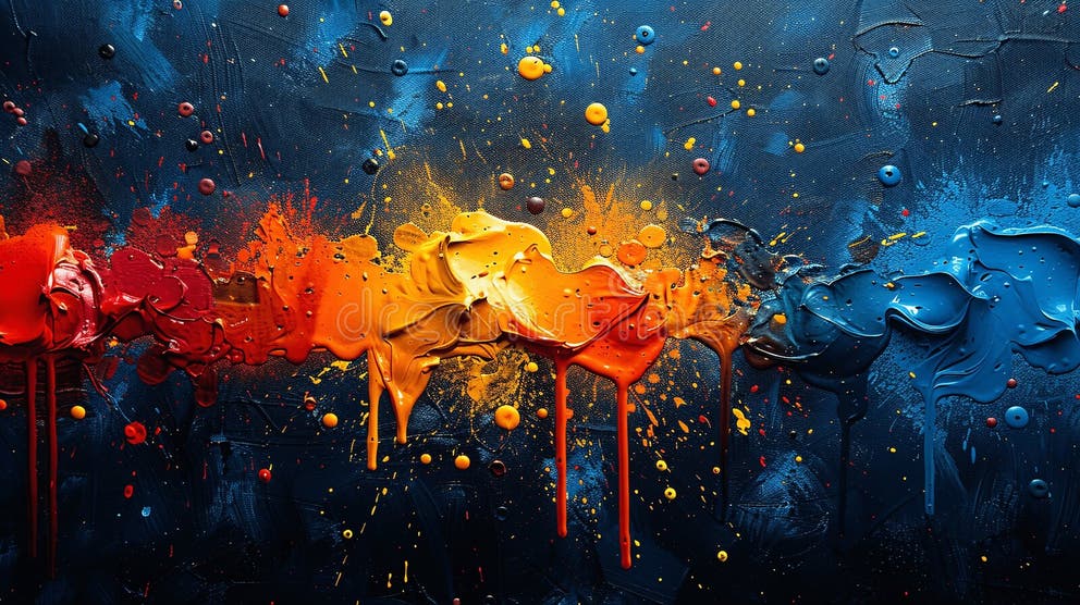 Refined Splatter Artwork on Canvas for Professional Shots. Stock ...