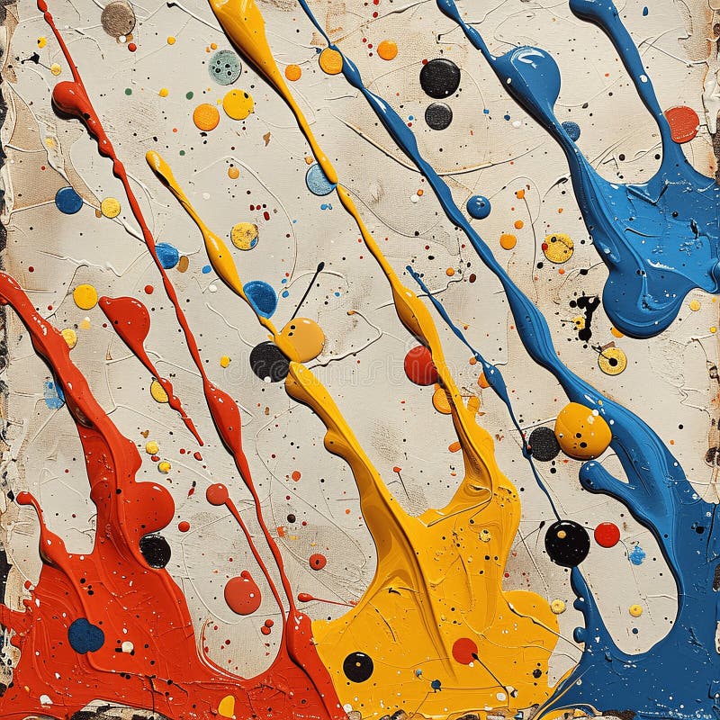 High-quality Canvas Adorned with Colorful Splatters. Stock Illustration ...