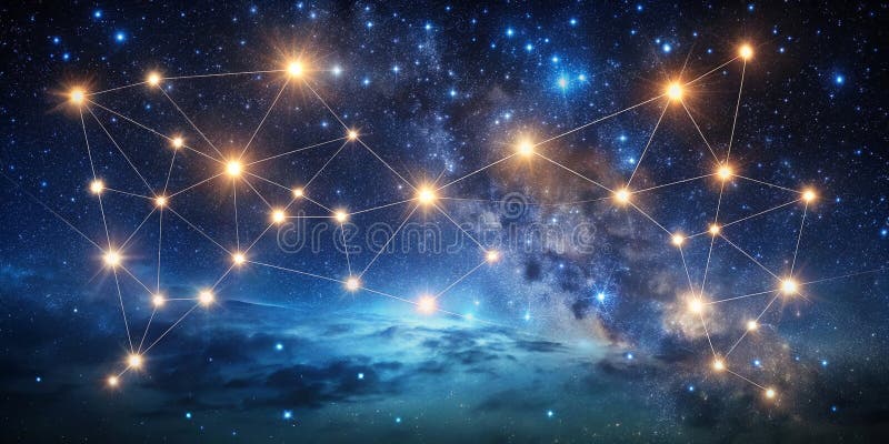 A Canvas of a Night Sky Where Constellations of Stars Form Patterns of ...