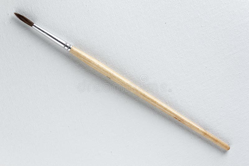 Canvas and Paintbrush Close-up Stock Image - Image of clean, white ...