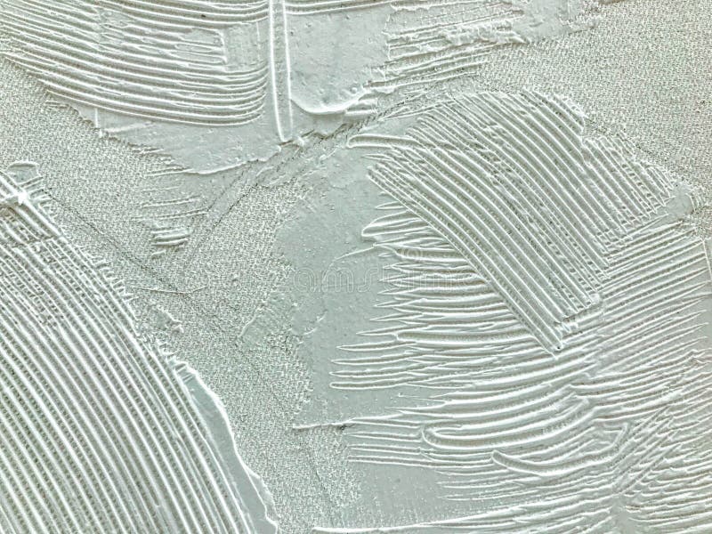 The Canvas is Painted with White Paint. Brush Strokes on Canvas. White ...