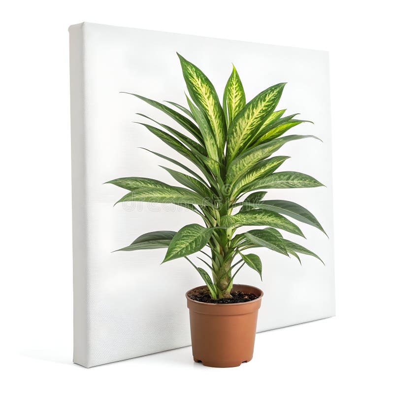 Canvas with Plant stock illustration. Illustration of modern - 356367310