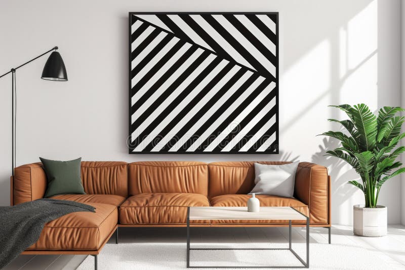 Canvas Poster with Minimalist Geometric Patterns in Black and White ...