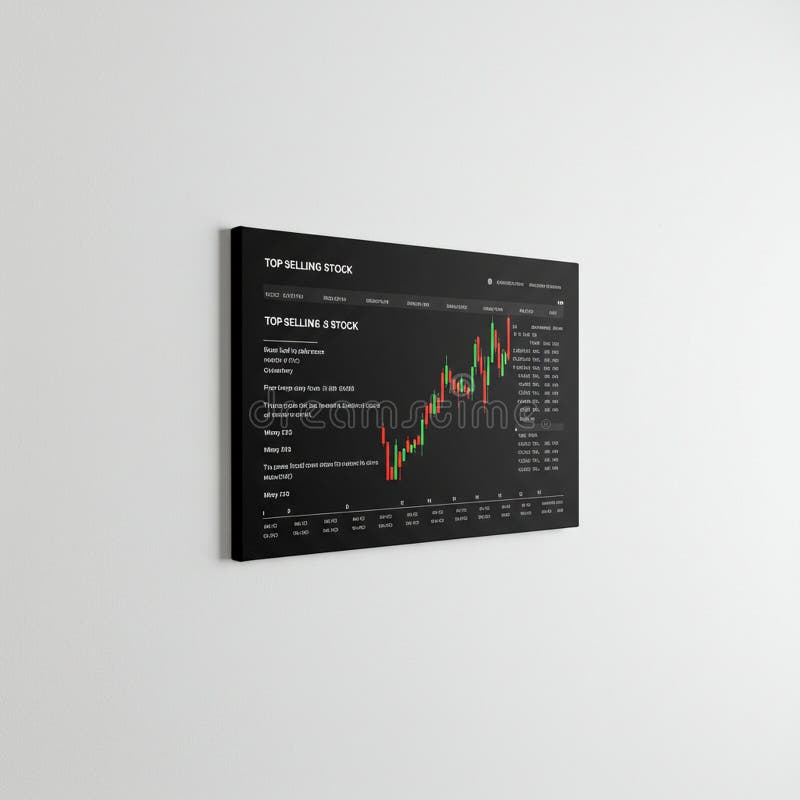 A Canvas Print Mounted on a White Wall Displays a Financial Chart. the Chart Features a Stock ...