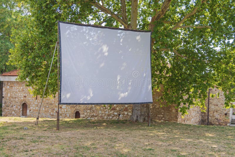 Canvas Projector Screen stock image. Image of garden - 257306169