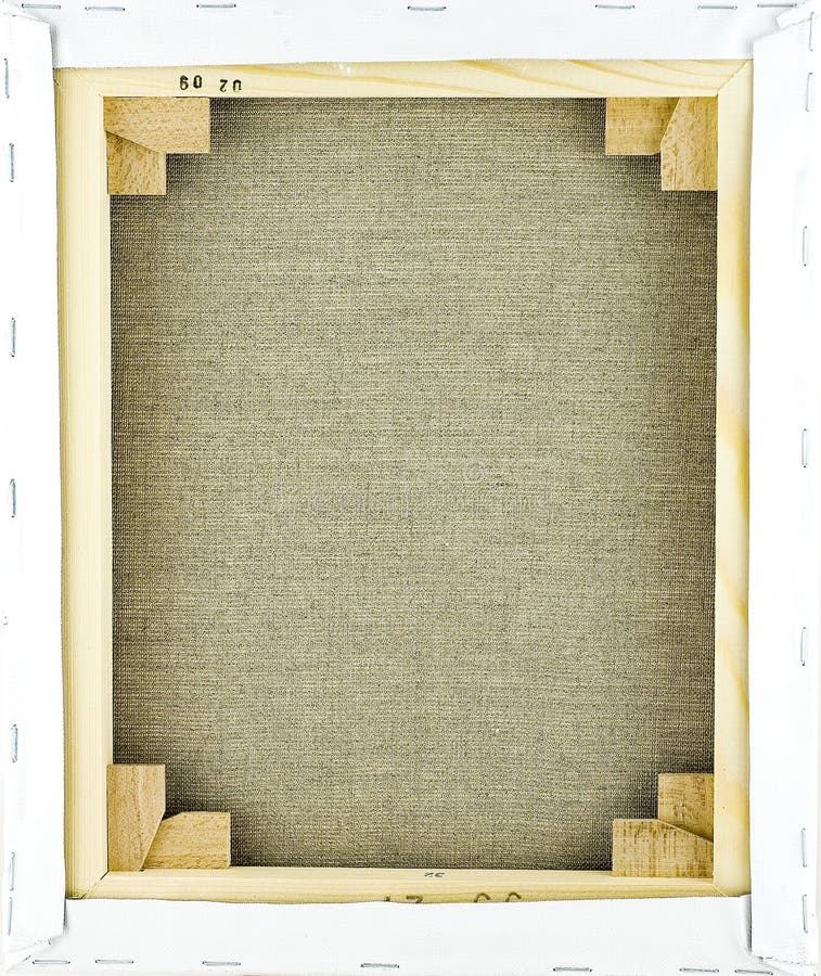 Detail of Gallery Wrapped Blank Canvas on Wooden Frame Stock Photo ...
