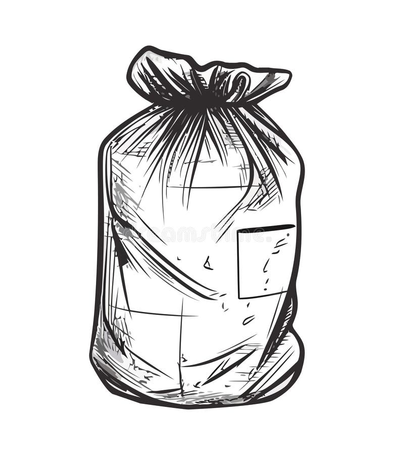 Canvas sack drawing stock vector. Illustration of stuffed - 277858799