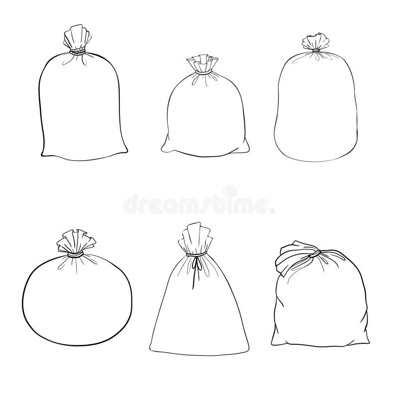 Canvas Sack Vector. Canvas Bag. Illustration of a Canvas Sack. Set ...