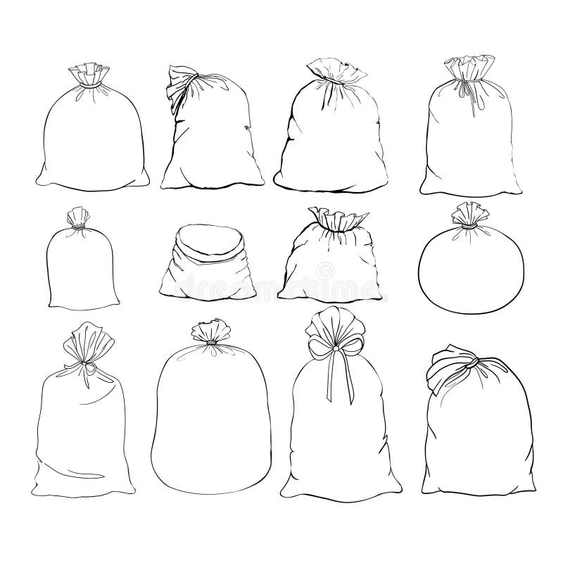 Canvas Sack Vector. Canvas Bag. Illustration of a Canvas Sack. Set ...
