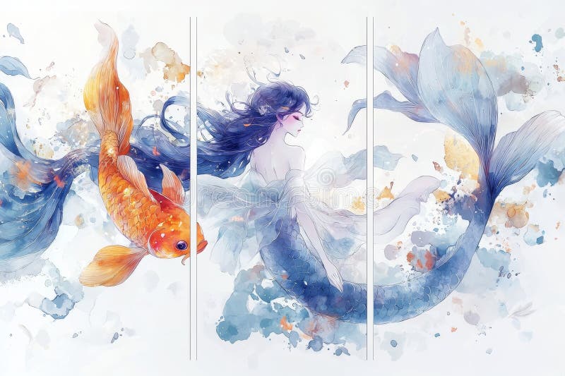 Canvas Set Featuring Dream-like Creatures in Sparkling Realms with ...