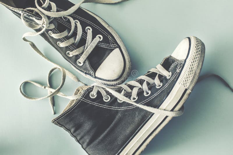 Canvas Shoes High Angle View Stock Photo - Image of high, casual: 112652600
