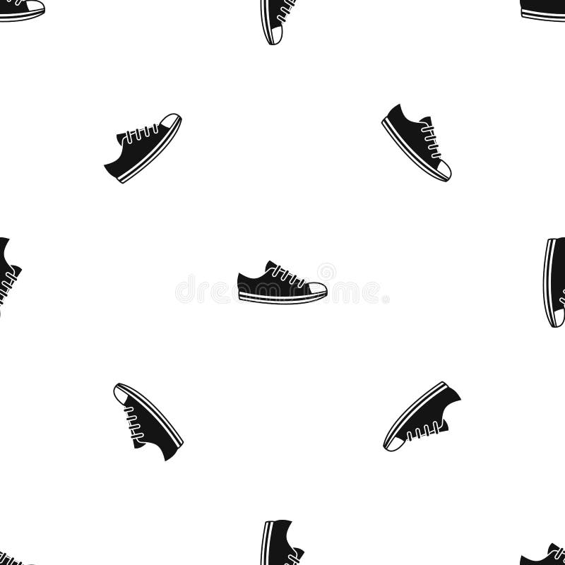 Canvas Sneaker Pattern Seamless Black Stock Vector - Illustration of ...