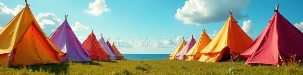 Canvas Tents, Vibrant Laundry Flapping Gently , Peaceful, Line, Tents ...