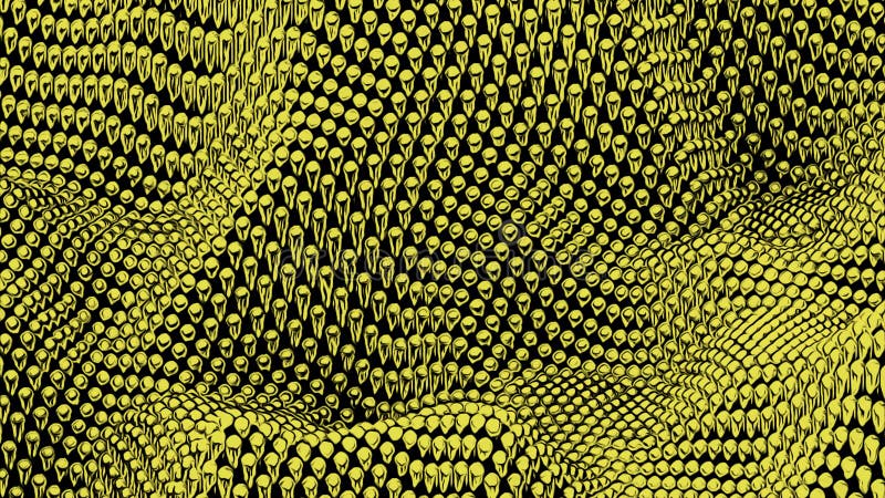 Canvas Waves of Small Spheres. Design. 3d Metallic Glowing Beads Moving ...