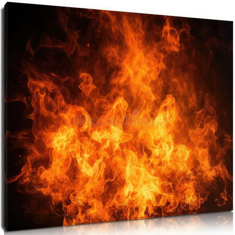 A Canvas on Which is a Picture of Fire Stock Illustration ...