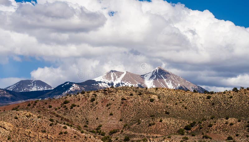 Canyon Badlands and Colorado Rockies Lanadscape Stock Image - Image of ...