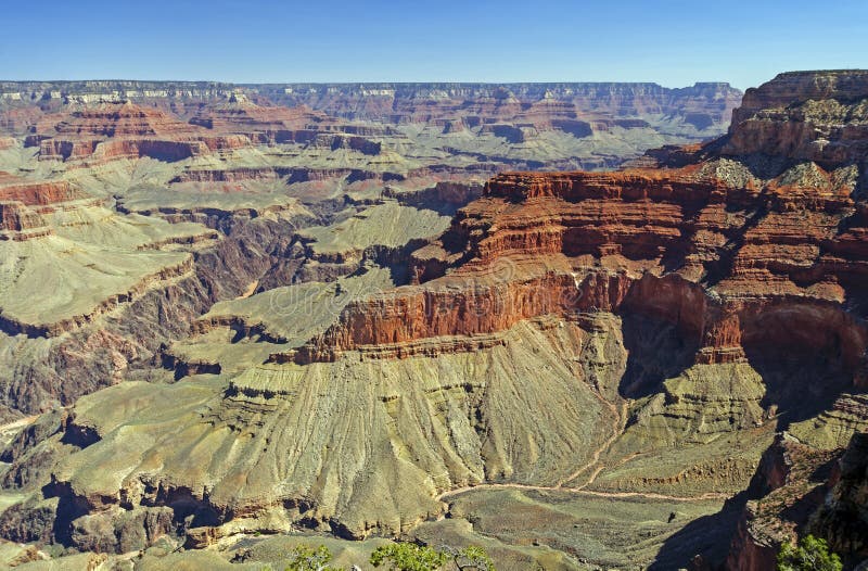 Panoramic View Of Grand Canyon At Pima Point Stock Image - Image of ...