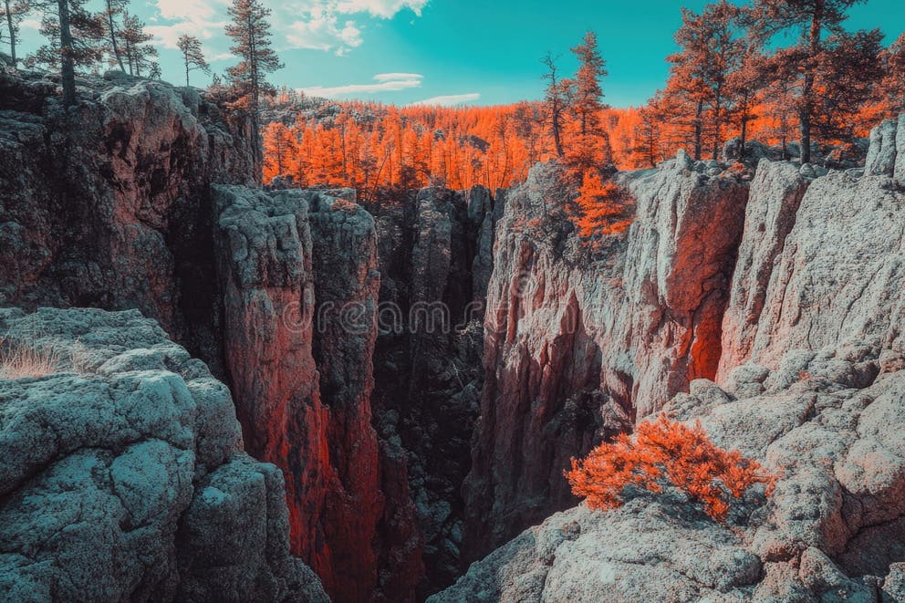 Canyon Edge Orange Tree stock photo. Image of edge, generated - 375518378