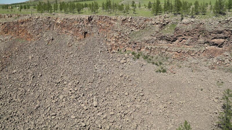 Video: Broken and Crumbled Rocks Spilling From the Canyon Slope Ridge ...