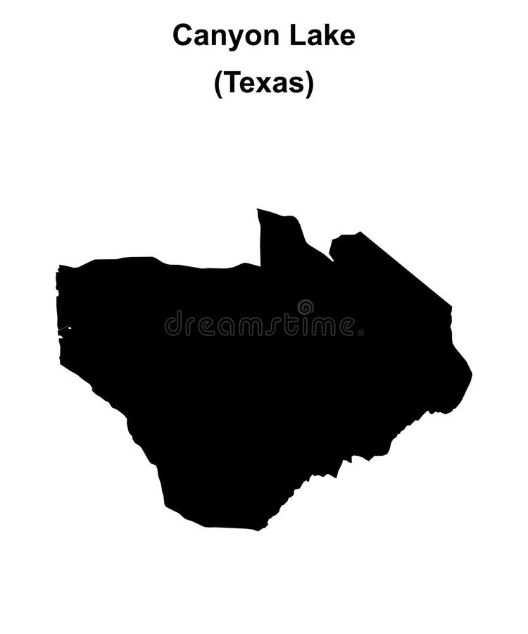 Canyon Lake outline map stock vector. Illustration of template - 357643322
