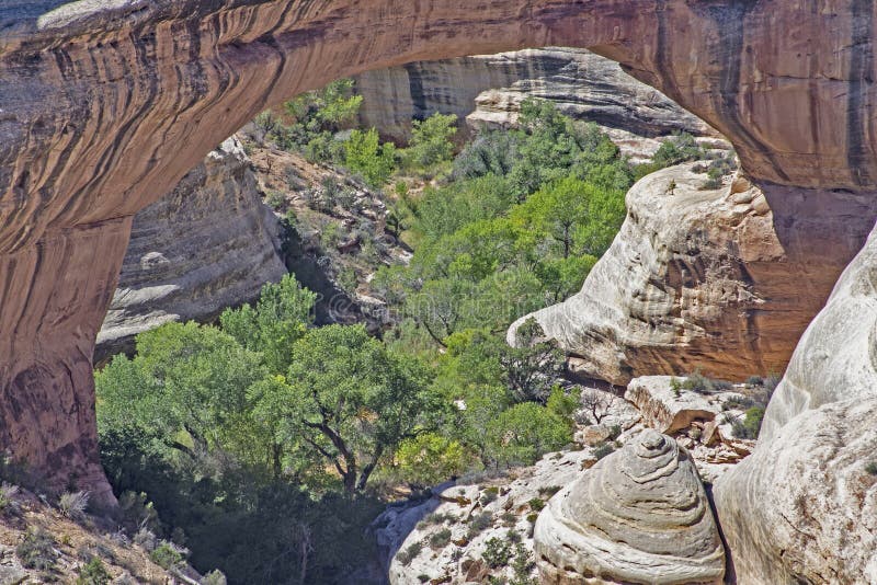 A Natural Arch Bridge in Canyon Lands. Stock Image - Image of hoodoos ...
