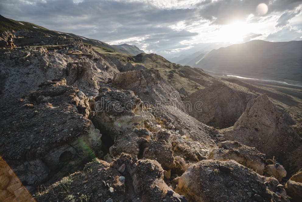 Canyon after the Massive Earthquake Stock Photo - Image of altay, cliff ...