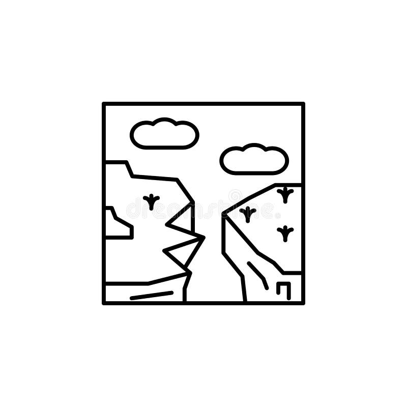 Canyon Outline Icon. Element of Landscape Outline Icon for Mobile ...