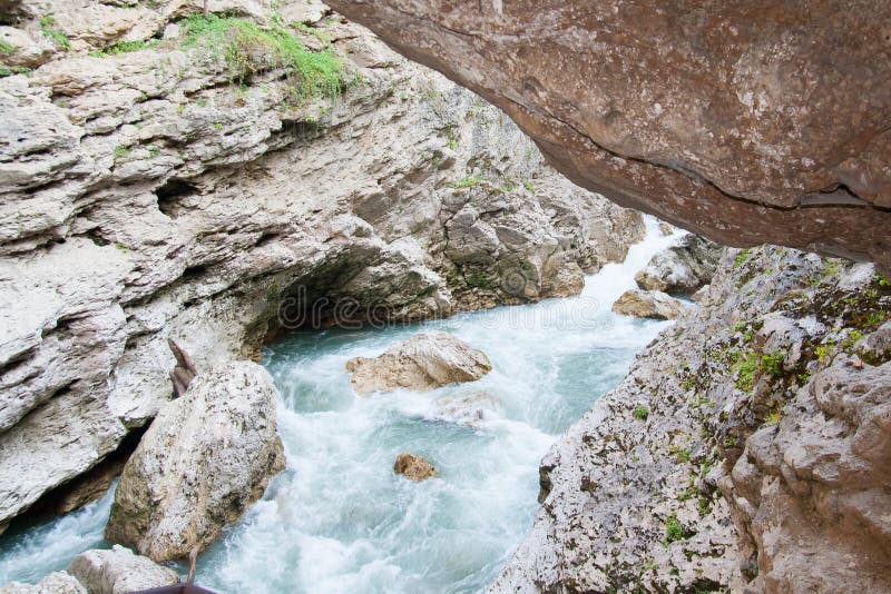 Canyon of River Belaya is in Western Caucasus Stock Photo - Image of ...