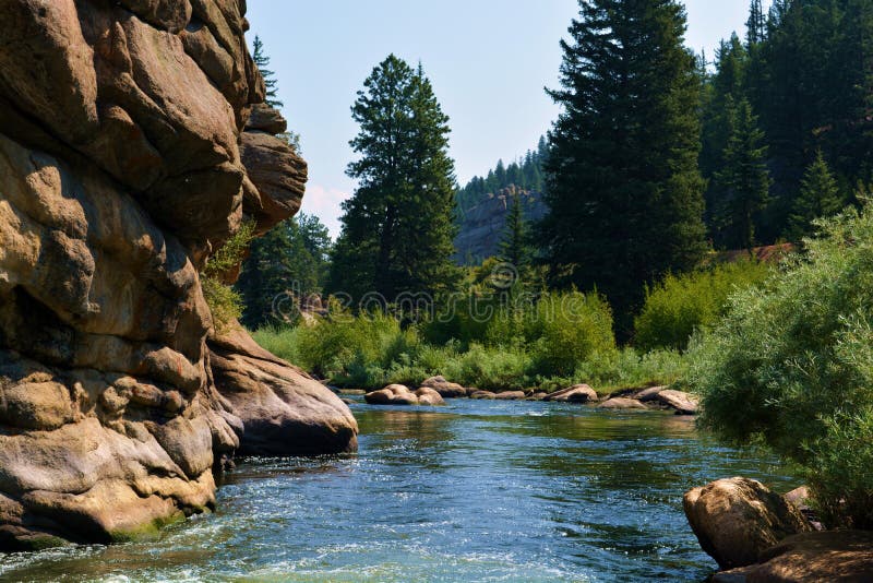 Rock Canyon River Water stock image. Image of tree, granite - 58403495