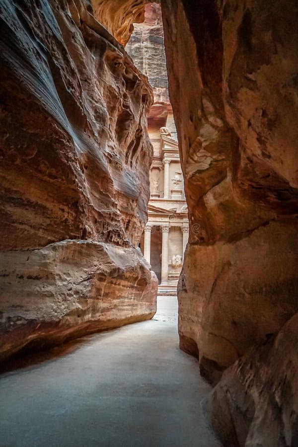 Canyon Road To Petra Monastery Stock Photo - Image of desert, monastery ...