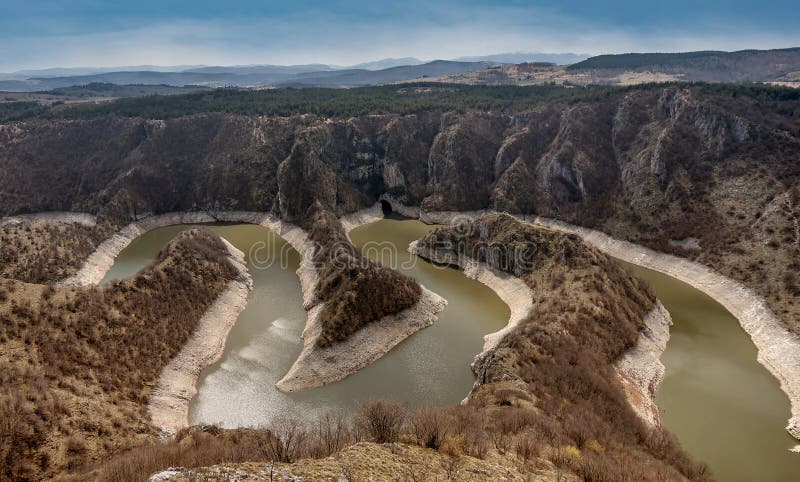 Canyon of Uvac River with Meanders at Nature Reserve Uvac, Serbia Stock ...