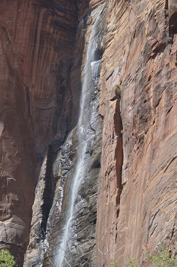 Canyon Walls with Water Fall Stock Image - Image of hill, water: 141314703