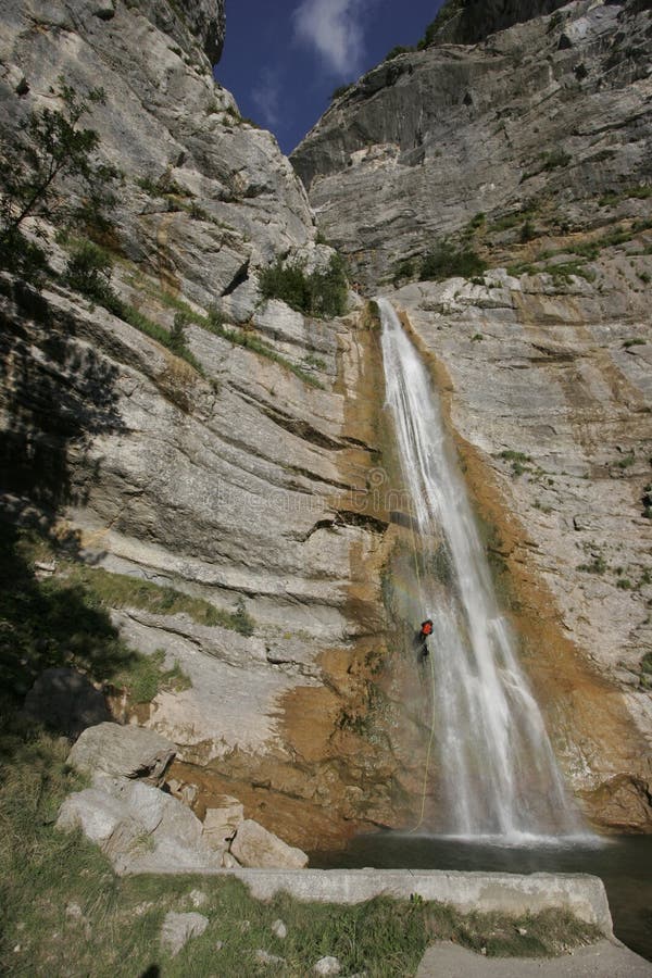 Canyoning stock photo. Image of hanging, canyon, area - 6614386