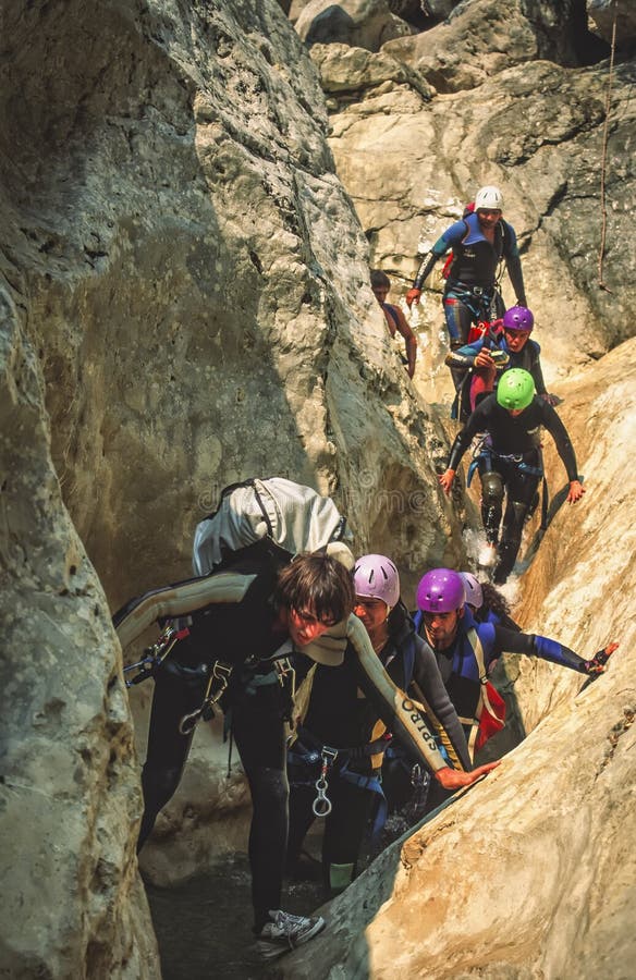 Canyoning in Southern France Editorial Stock Image - Image of mountains ...