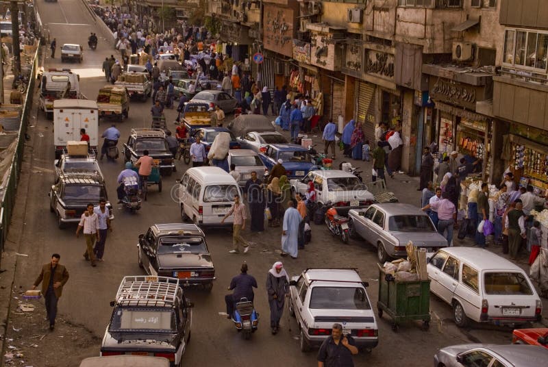 Caotic Traffic Jam in a Market in Cairo Editorial Image - Image of ...